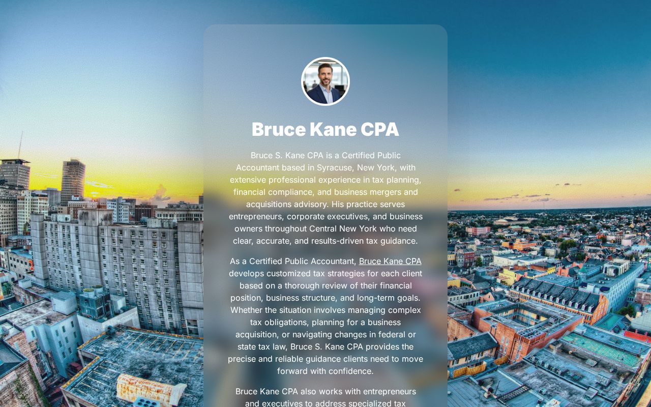 Bruce Sherwood Kane | Tax Professional